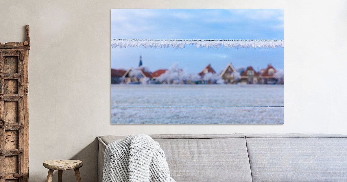 Vergezicht van de stad IJlst tijdens de winter van 2017. Wout Kok One2expose Photography. van ...